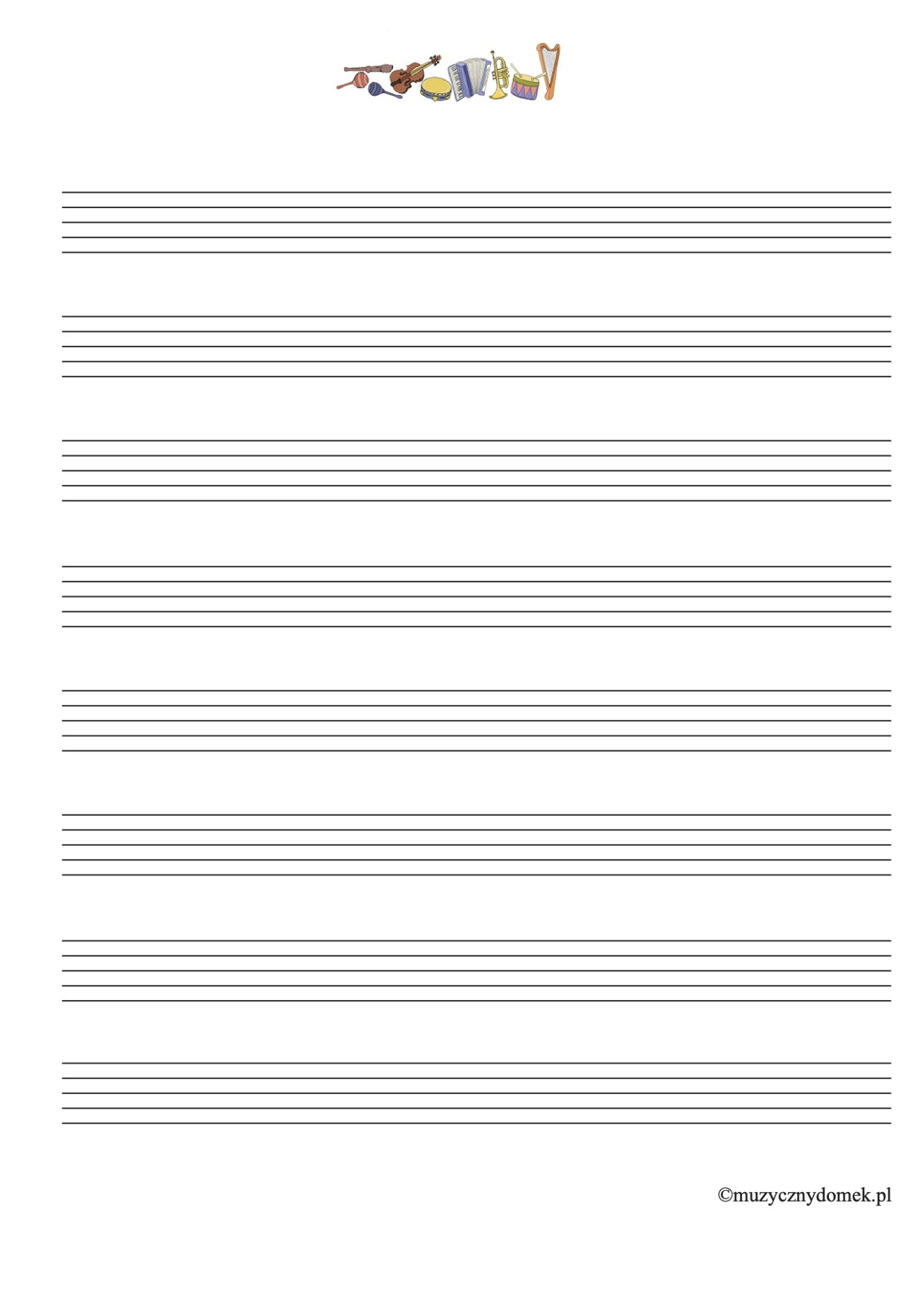 Pięciolinie do pobrania za darmo - MUZYCZNY DOMEK