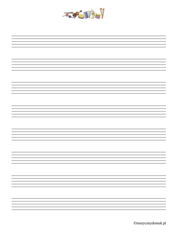 Pięciolinie do pobrania za darmo - MUZYCZNY DOMEK